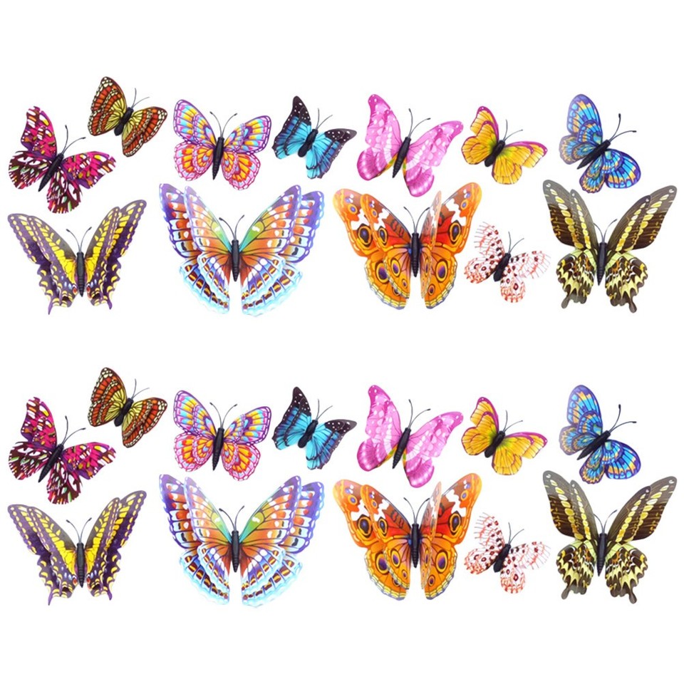 24 Pcs Wall Decal Butterfly Butterflies Stickers Decals for Bedroom ...
