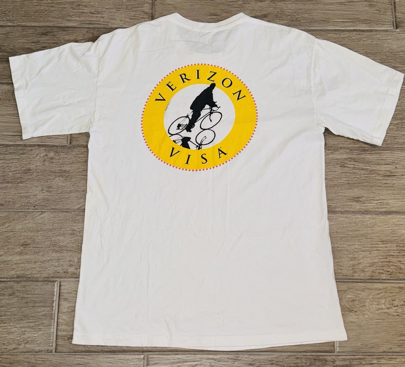 Vintage 90s Visa Verizon Bicycle White T-Shirt Size L/XL Made in USA | eBay