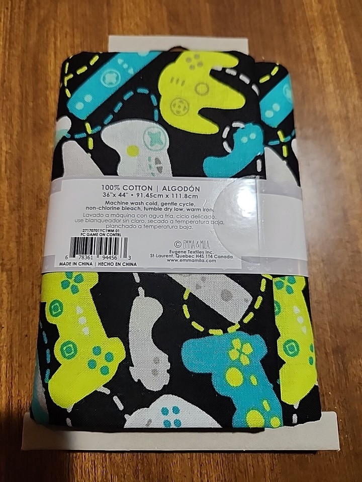 GAME ON Video Game Controller Fabric 100% Cotton Pre-Cut Yard Emma ...