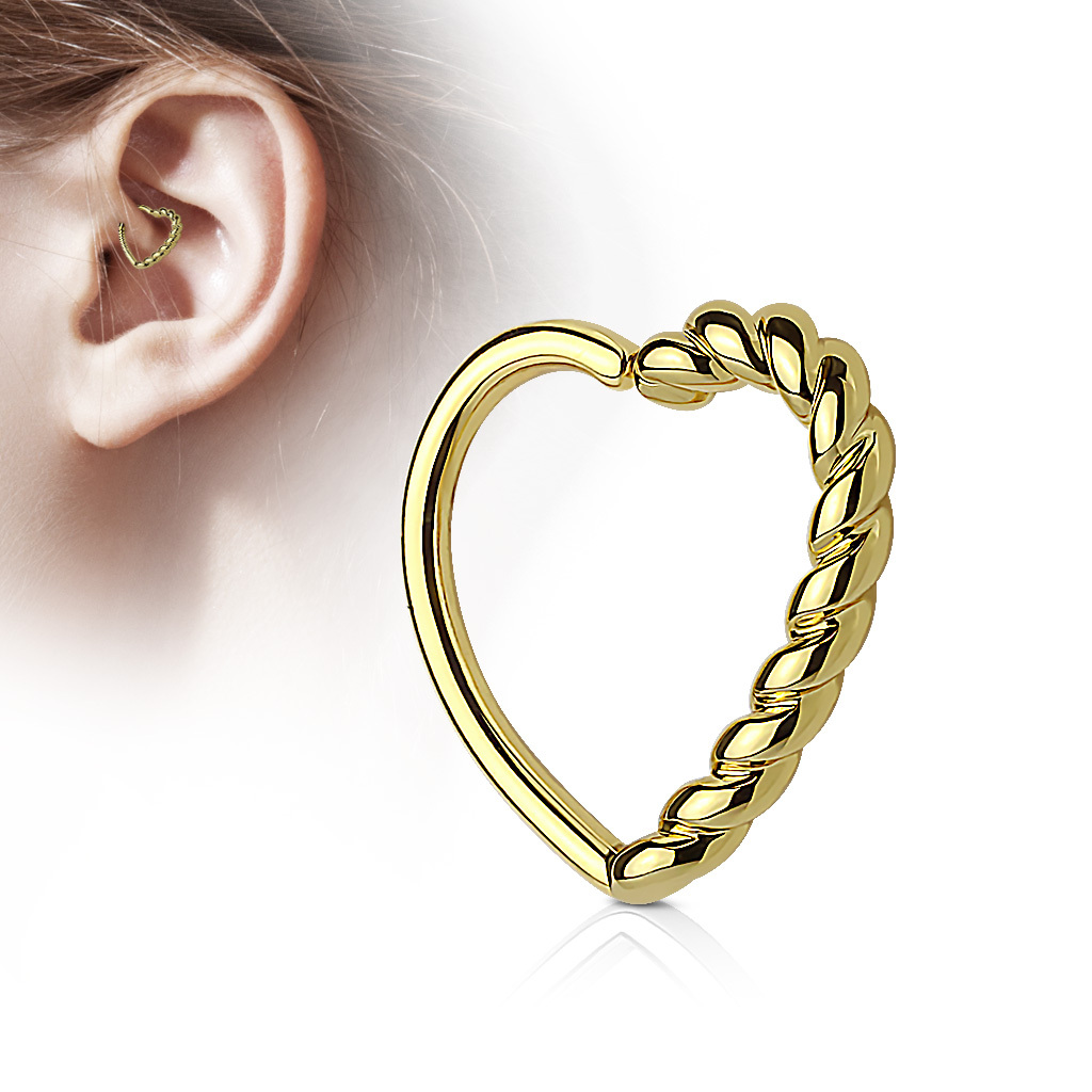 1pc Half Braided Heart Bendable Ear Cartilage Daith Hoop Ring | eBay
