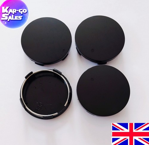 4x 60MM Plain Black Centre Caps -Alloy wheel Centrer Hub Centre Caps ...