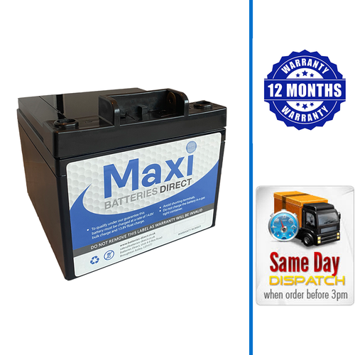 MAXI-POWER 12V 26AH / 27 HOLE DEEP CYCLE AGM GOLF CART BATTERY T-BAR or ...