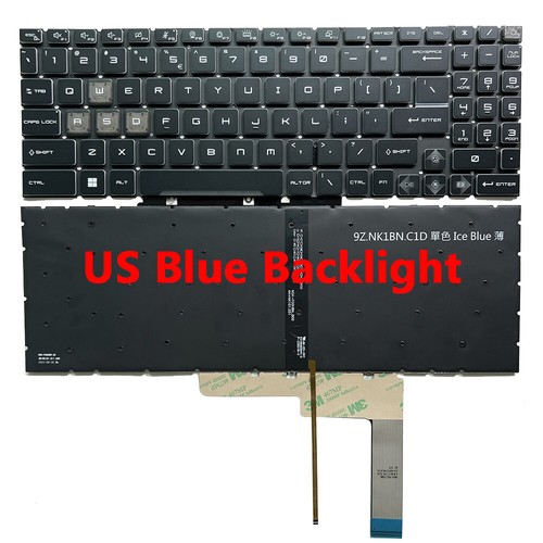 US Backlit Keyboard For MSI Cyborg 15 A12VE A12VF A13VE A13VF A13UC MS ...