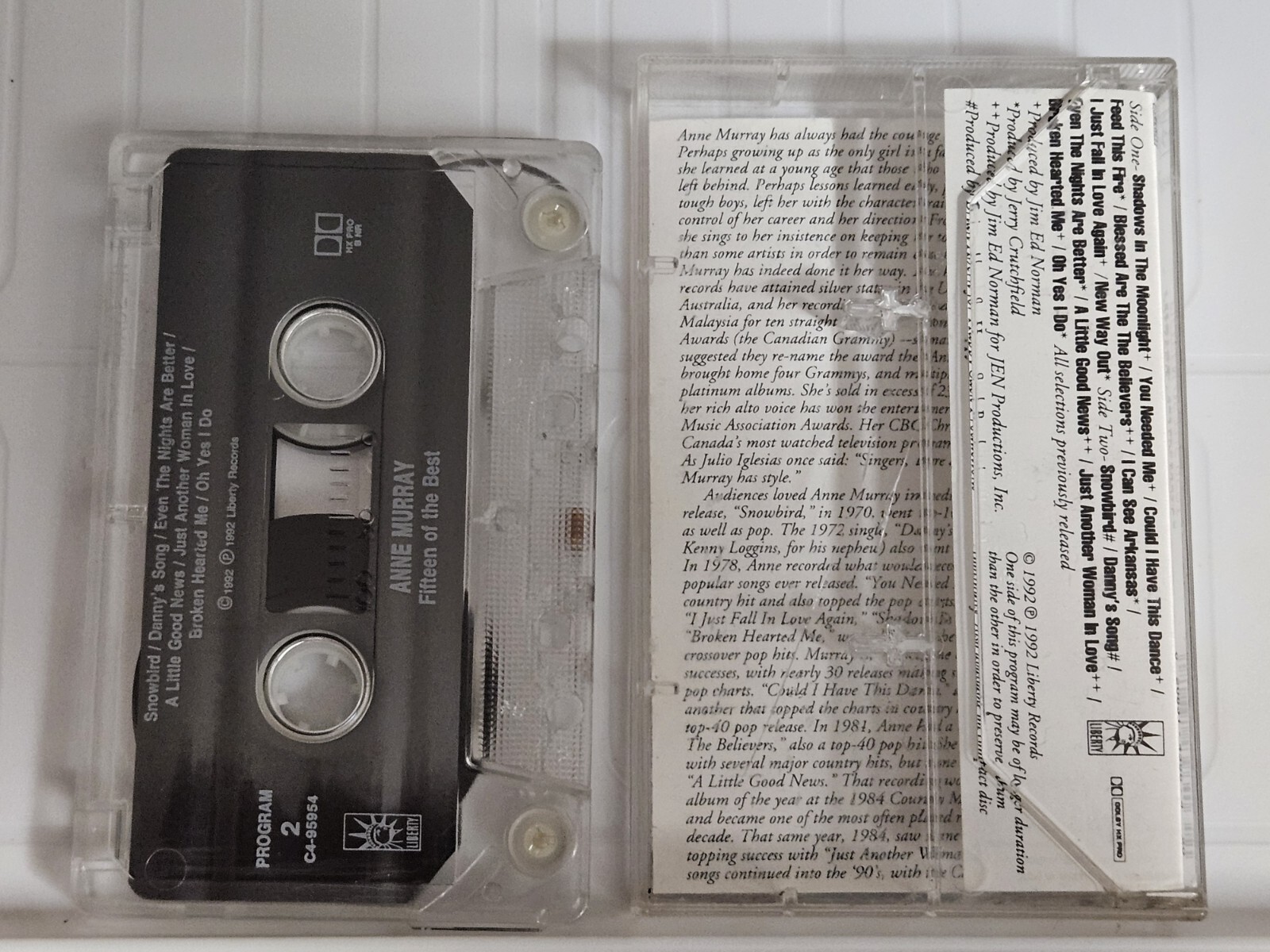 ANNE MURRAY - FIFTEEN OF THE BEST (Cassette, 1992, Liberty) 20831-4396 ...