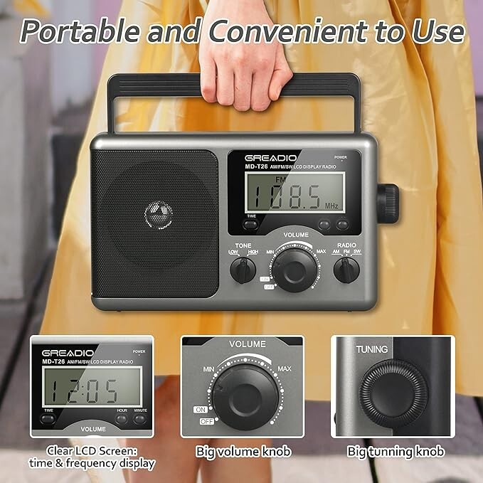 Portable Shortwave Radio with Best Reception,Am FM Transistor,Lcd ...
