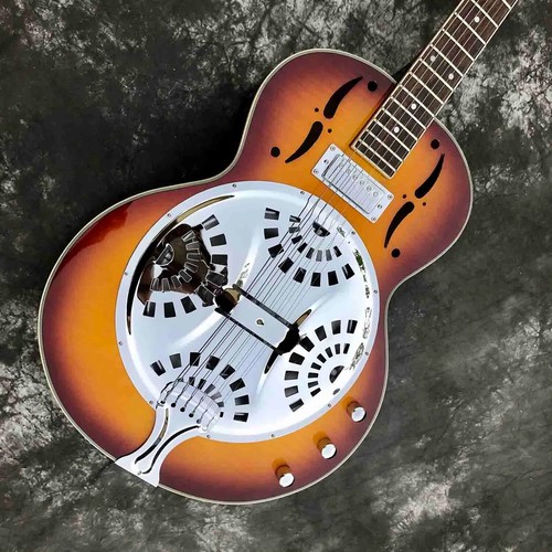 Top Custom Flamed Maple Top Dobro Resonator Steel Electric Guitar ...
