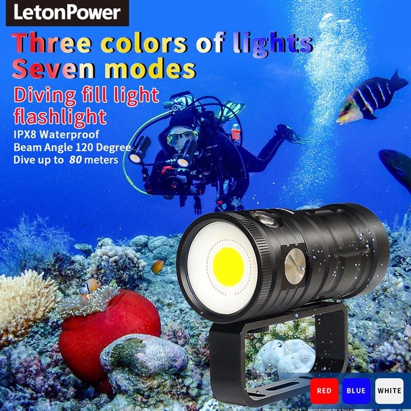 Diving Flashlight Underwater Searchlight LED Scuba Dive Light ...