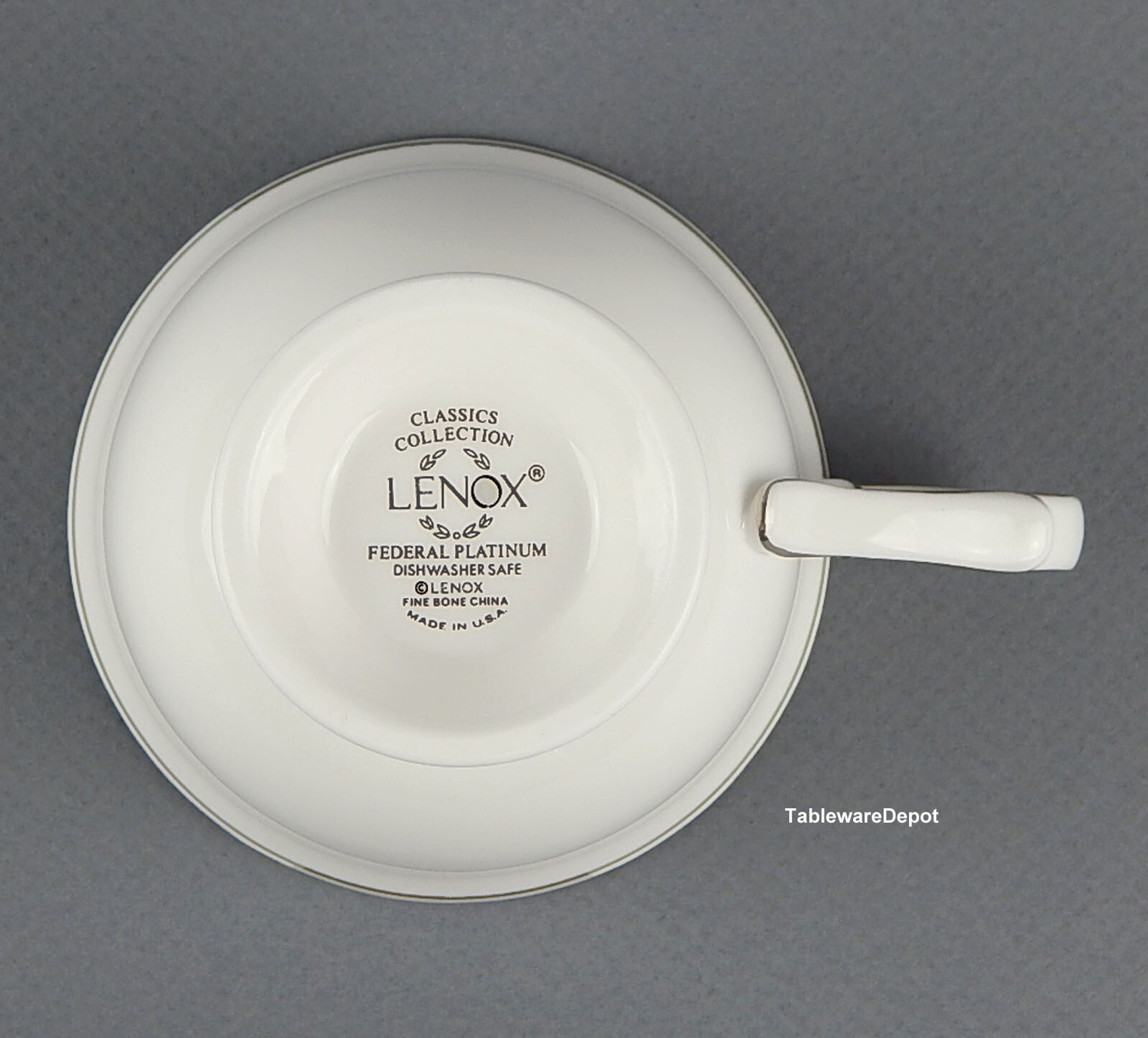Lenox Federal Platinum Set Of 4 Cups And Saucers Mint Unused Condition