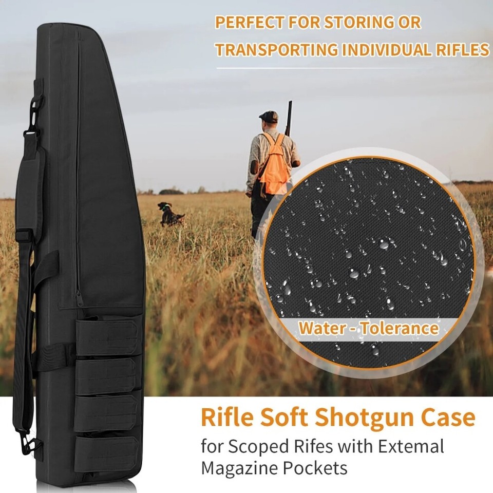 Soft Rifle Case Tactical Black Scoped Rifle Soft Padded Gun Bags RANGE ...