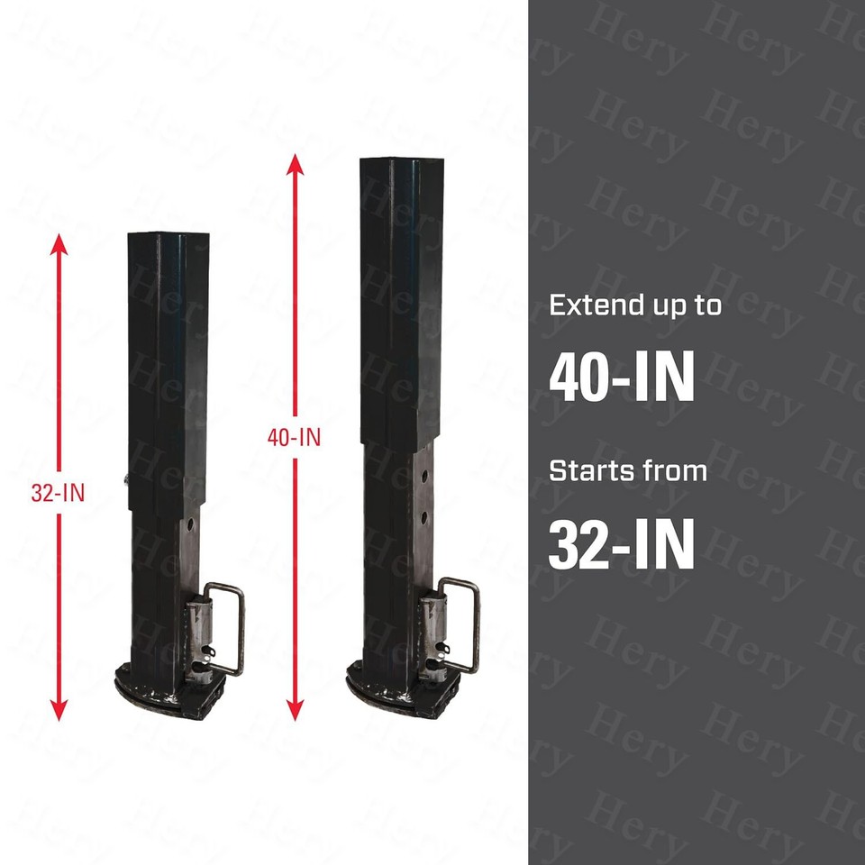 30000LBS 4 Gear 8"Adjustable Gooseneck Coupler Trailer Hitch Square 2-5 ...