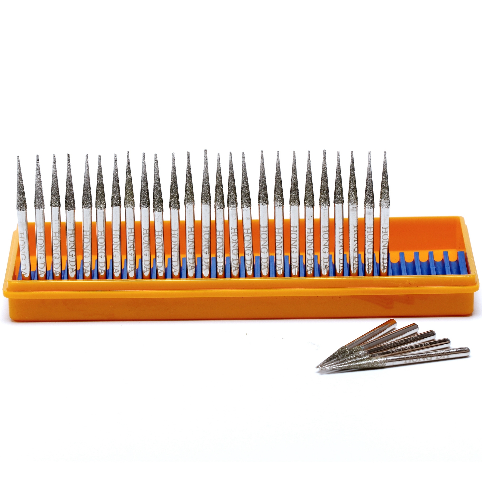 30 Pcs Diamond Grinding Bits Conical Pointed Nose Head Carving Burrs ...