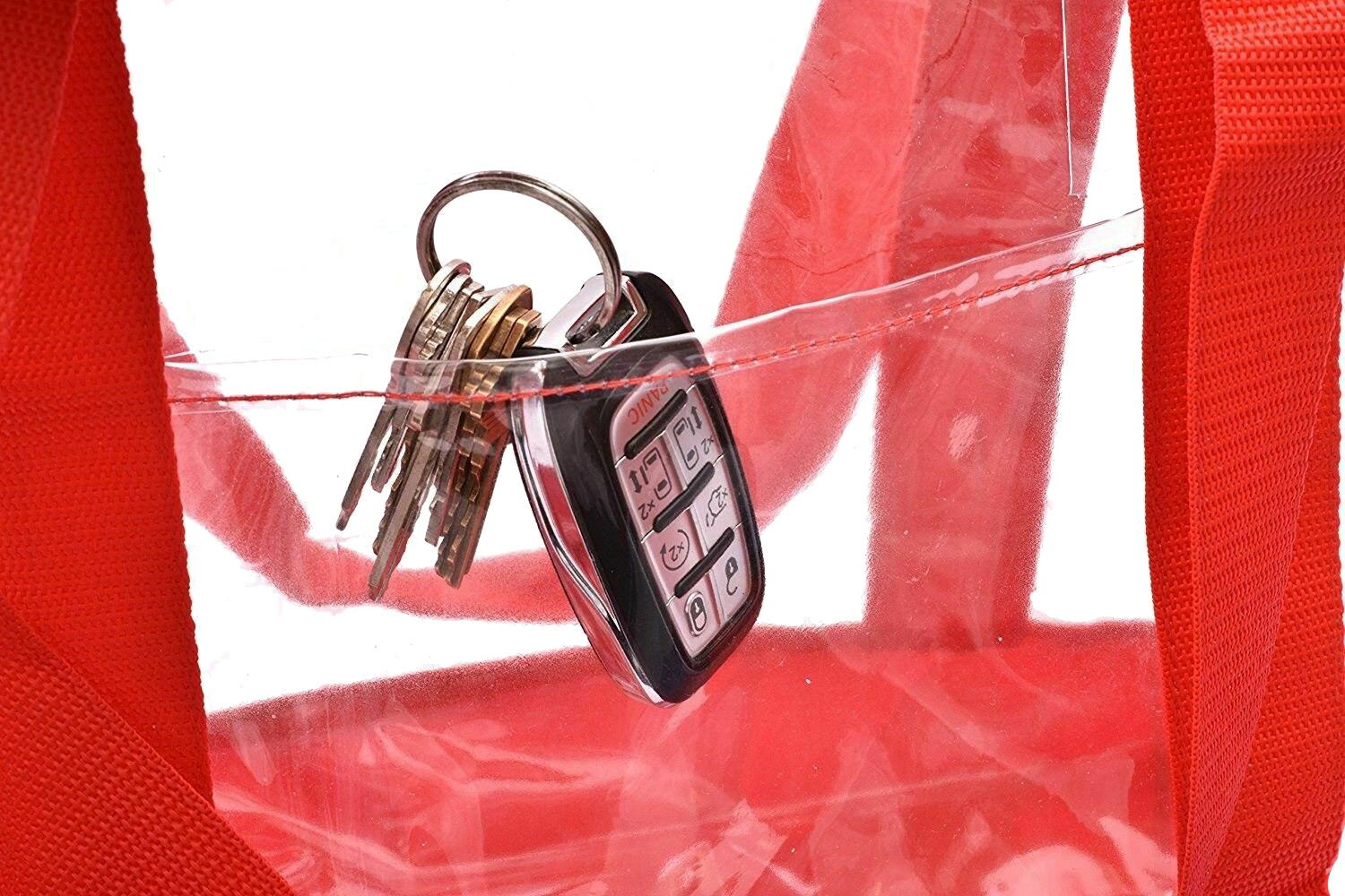 2 Clear Tote Bag Plastic Transparent Purse Handbag Zipper Security ...