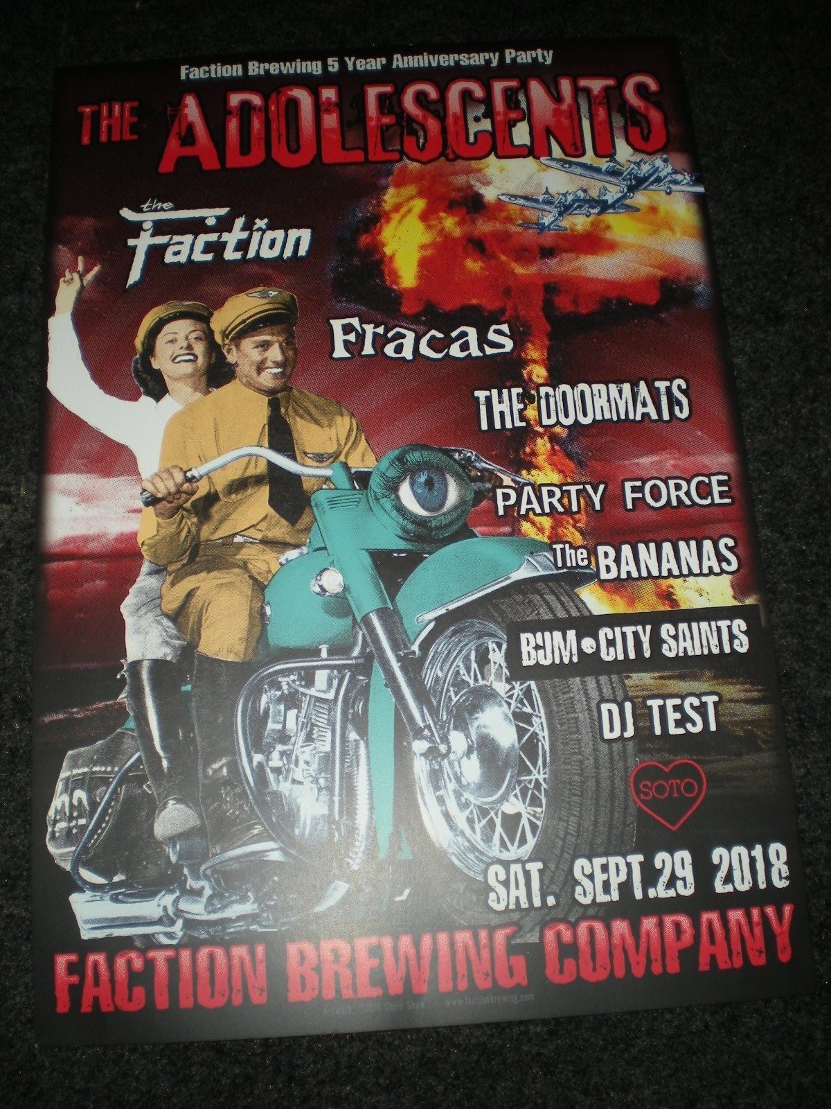POSTER The Faction & ADOLESCENTS punk skate vintage motorcycle ...