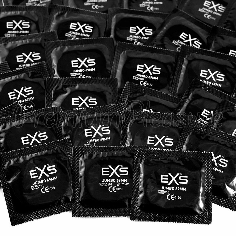 EXS JUMBO condoms 69mm width Large Wider XXL King size Mega Latex ...