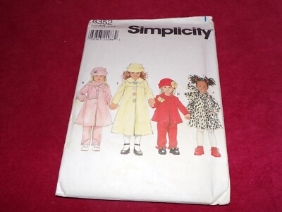 👼🏻 SIMPLICITY #8352-GIRLS COAT or JACKET - PANTS - HAT & SCARF PATTERN ...