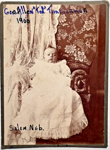 1900 SALEM NEBRASKA Infant George Allen Timmerman Cabinet Card ...