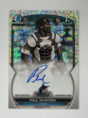 2023 1st Bowman Chrome Prospect Speckle Refractor /299 Paul McIntosh CPA-PM Auto | eBay