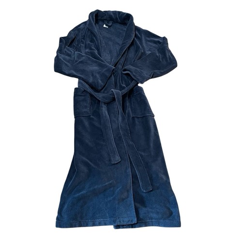 Restoration Hardware RH Fleece Navy Blue Robe - Size Medium | eBay