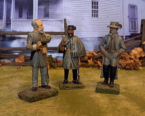 ACW Civil war C.S.A. 3pc set of Reb Generals 54mm metal fits Britains ...