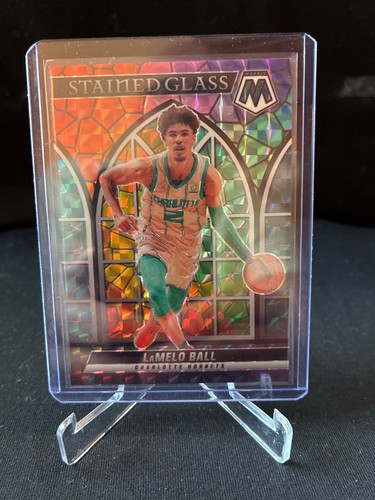 2021-22 Panini Mosaic Lamelo Ball #6 Stained Glass Prizm Hornets Case ...