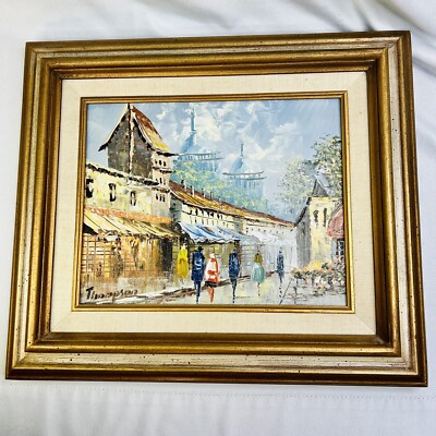 Signed Original Oil Painting by Artist Thompson Vtg Impressionistic ...