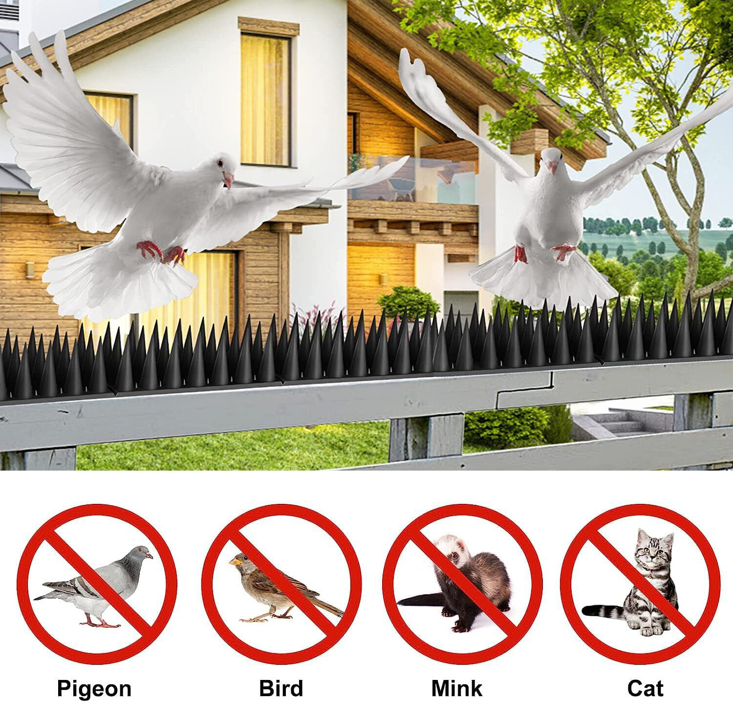 24 x Bird Spikes Pigeon Deterrent Anti Cat Possum Fence Wall Mouse Pest ...