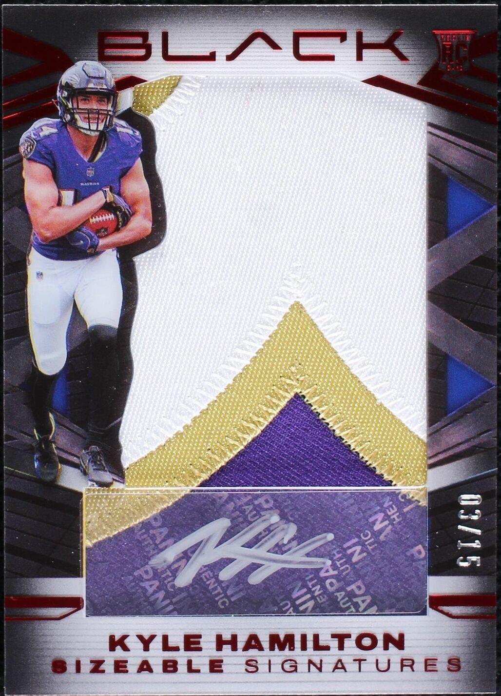 2022 Panini Black - Sizeable Signatures Rookie Jerseys Kyle Hamilton # ...