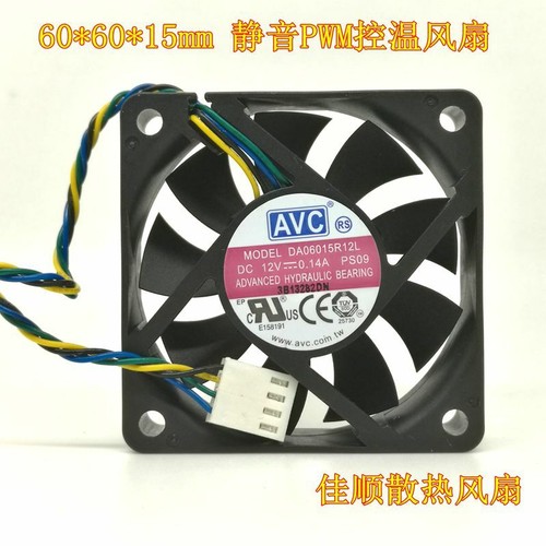 AVC DA06015R12L DC 12V 0.14A 4pin 60*60*15mm PWM Chassis Cooling Fan | eBay