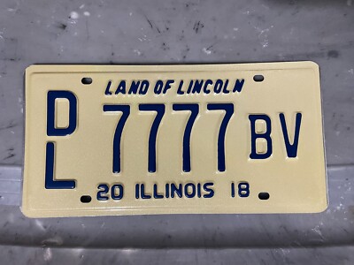 ILLINOIS QUADRUPLE 7777 LICENSE PLATE SEVEN REPEATING DL 7777 BV DEALER ...