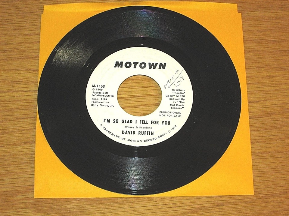 PROMO SOUL 45 RPM - DAVID RUFFIN - MOTOWN 1158 - "I'M SO GLAD I FELL ...