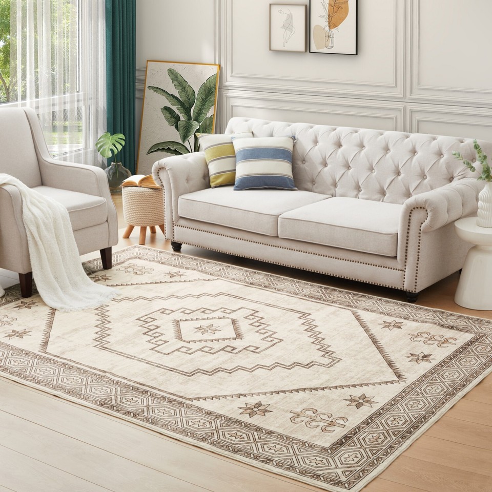 Large Traditional Rugs Living Room Bedroom Carpet Non Slip Hallway ...
