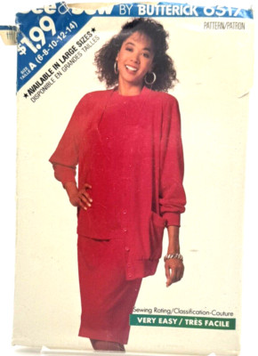 Rare Butterick See & Sew Pattern #6517 - Cardigan, Top & Skirt | eBay