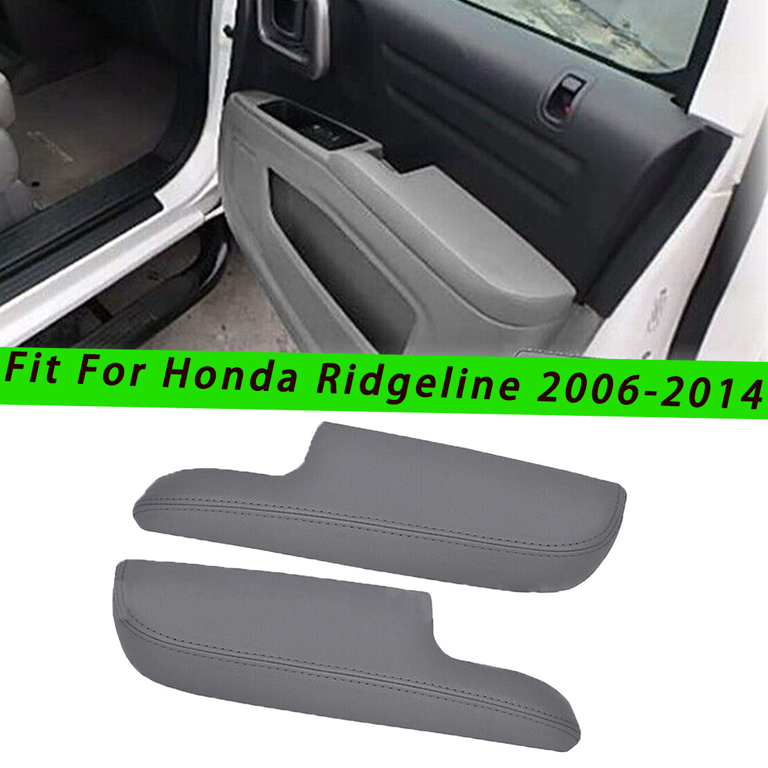 New Leather Front Door Panel Armrest Cover Gray For Honda Ridgeline ...