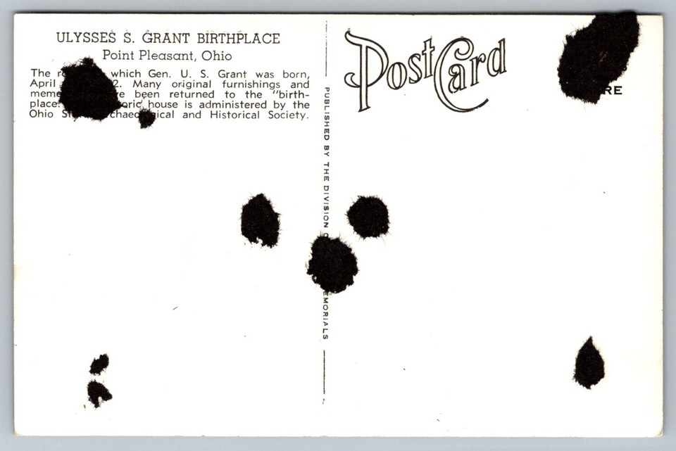 Postcard: Bedroom, Ulysses S. Grant Birthplace, Point Pleasant, Ohio ...