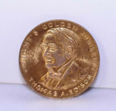 THOMAS EDISON Lights Golden Jubilee 1929 Thomas Edison Coin. | eBay