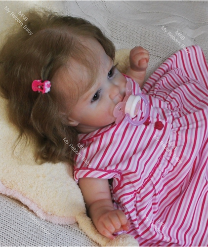 20" Reborn Baby Dolls Jocy 3D Skin Rooted Hair Soft Vinyl Newborn ...