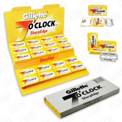 100 Gillette 7 O'clock Double Edge Two Sided Safety Razor Blades ...