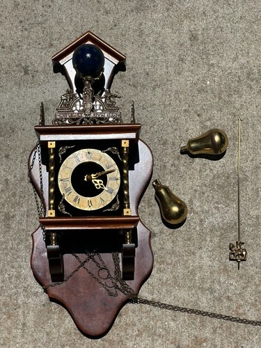 Zaanse Dutch Wall Clock Vintage Weight Driven German Mechanism Hubert ...