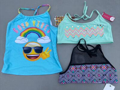 Girls Emoji, Cleobella, Xhilaration Bikini Swim Top Dance Lot XL 14-16 ...