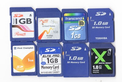Lot Of 8x Misc. Brands 1GB SD Camera Memory Cards | eBay