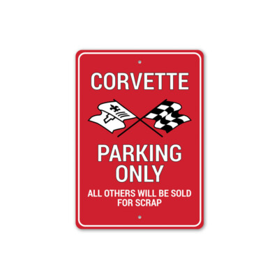 CORVETTE Parking Only Embossed Metal Sign Man Cave Car Truck Garage ...