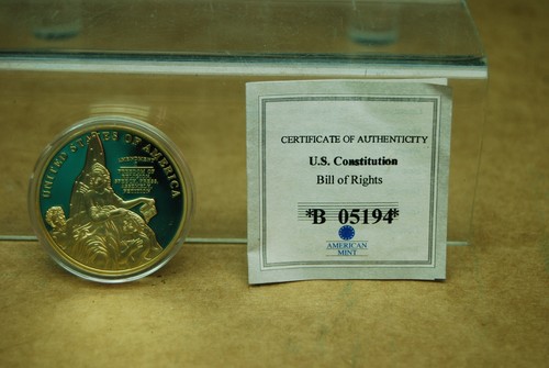 US CONSTITUTION BILL OF RIGHTS 1ST AMENDMENT American Mint MEDALLION ...