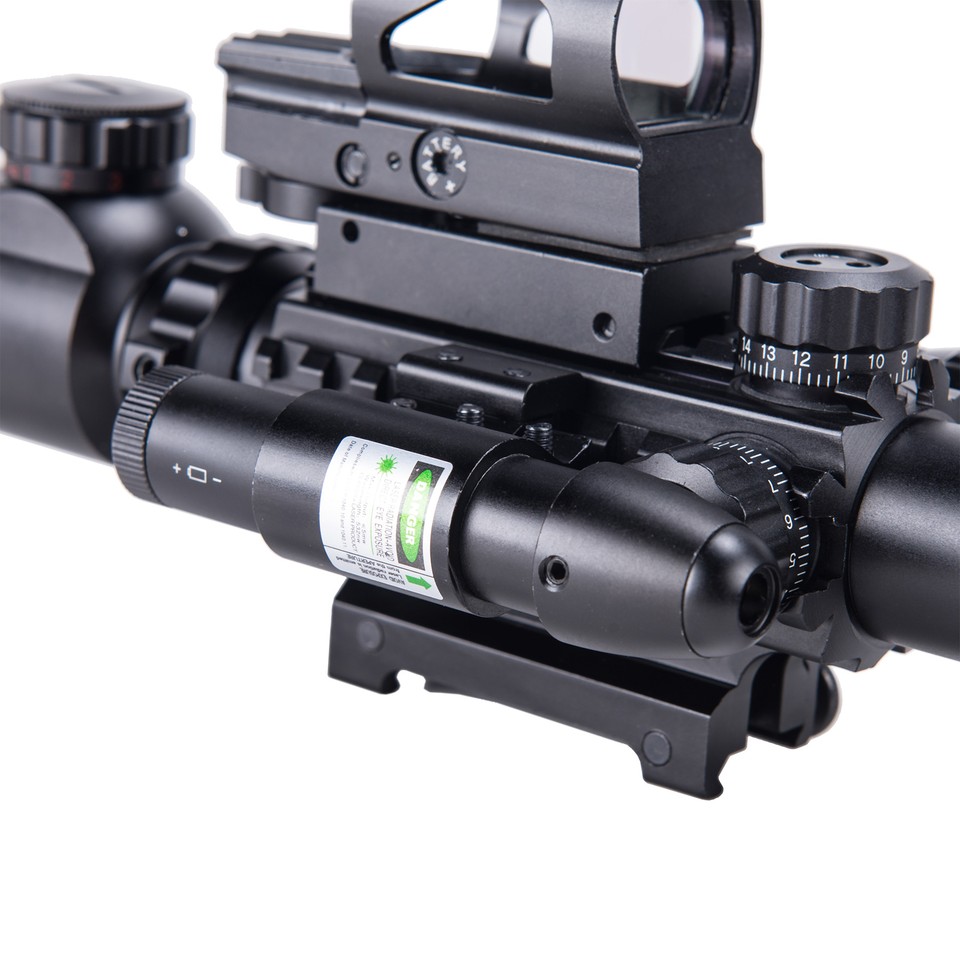 PINTY 4-16x50 Rifle Scope EG w.Holographic 4 Reticle HD Sight Green ...