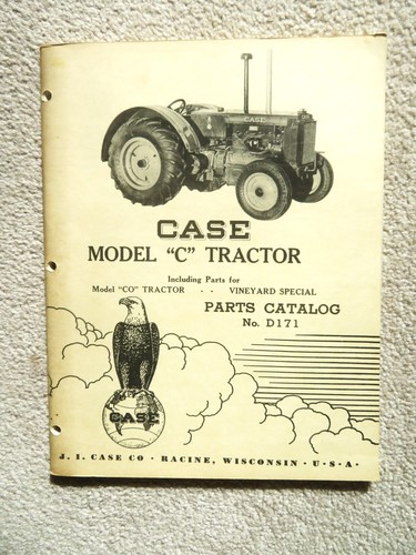 1951 Case Model C tractor Parts Catalog D 171 Manual | eBay