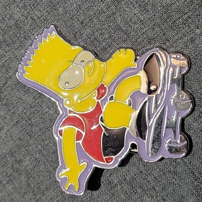 Bart Simpsons on skate skateboarding Silver belt buckle | eBay