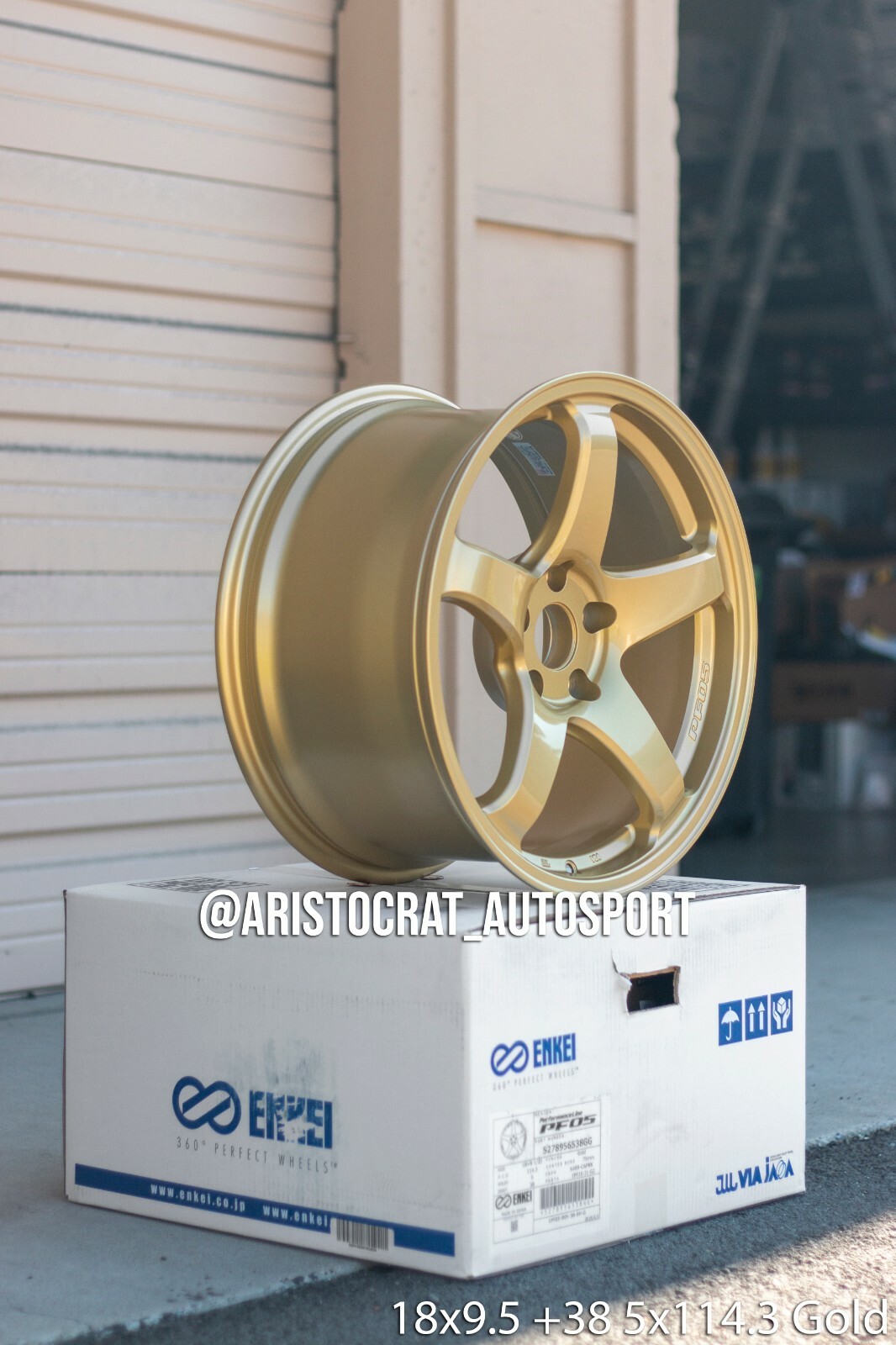 Enkei PF05 18x9.5 5x114.3 +38mm GoldWheel Set of four - for WRX STI | eBay