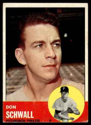 1963 Topps Baseball Card Don Schwall Pittsburgh Pirates #344 A | eBay