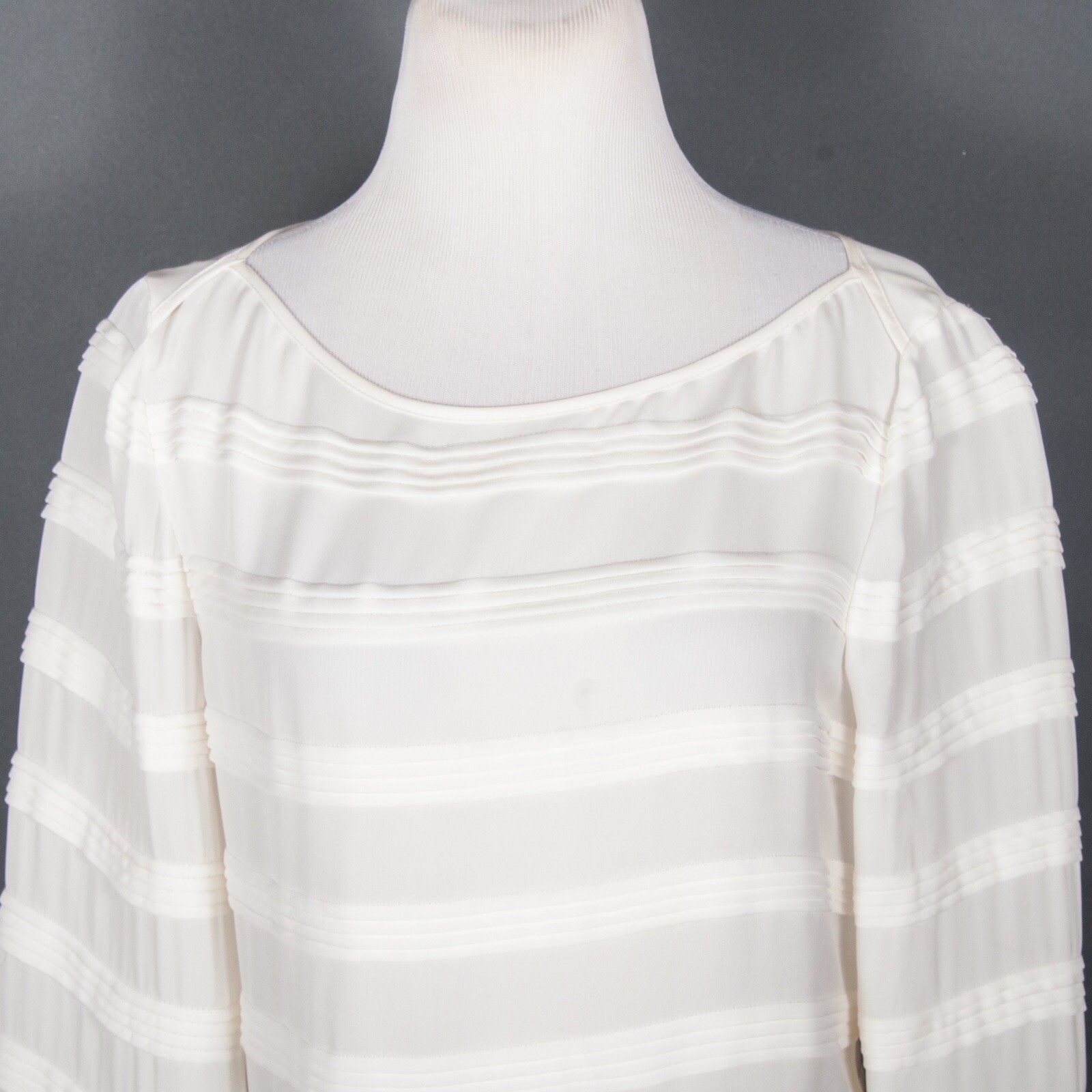 Veronica Beard 100% Silk Horizontal Pleat Blouse Semi… - Gem