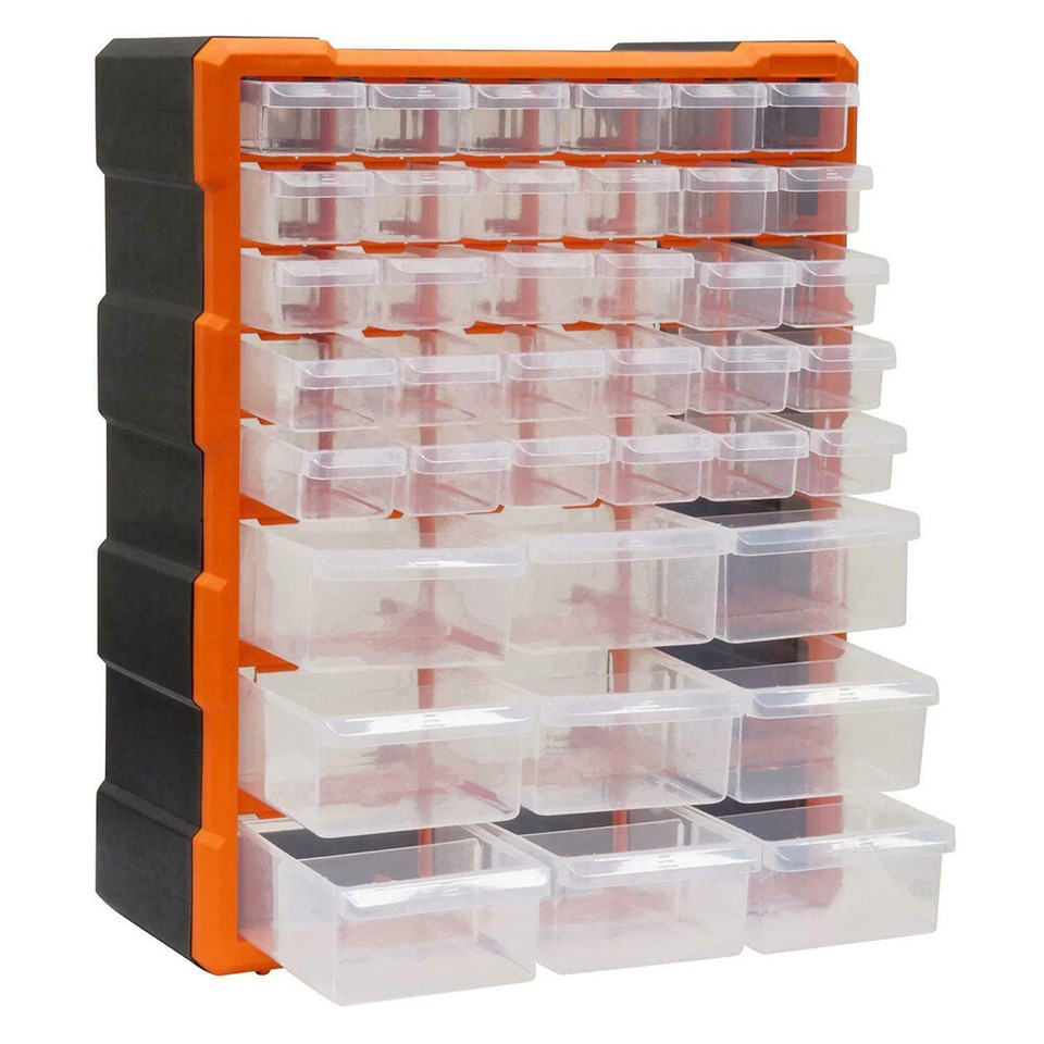 60 Multi Drawer Small Parts Storage Cabinet Unit Organiser Garage Tool ...