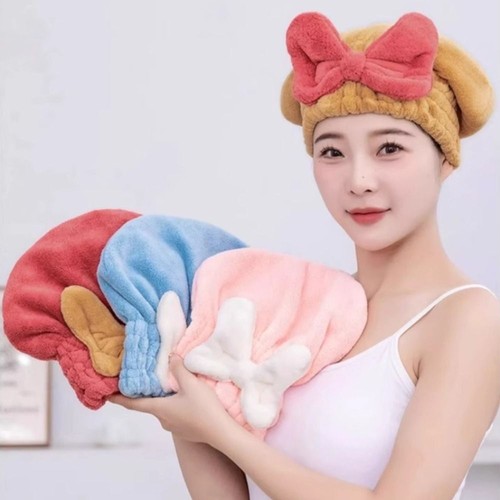 Quick Bowknot Wrap Towel Cap Microfibre Designer Shower Cap Women | eBay